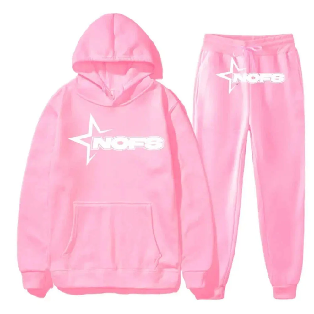 Nofs Men's Designer Pink Hoodrich Tracksuit Set Y2K Winter Hoodies And ...