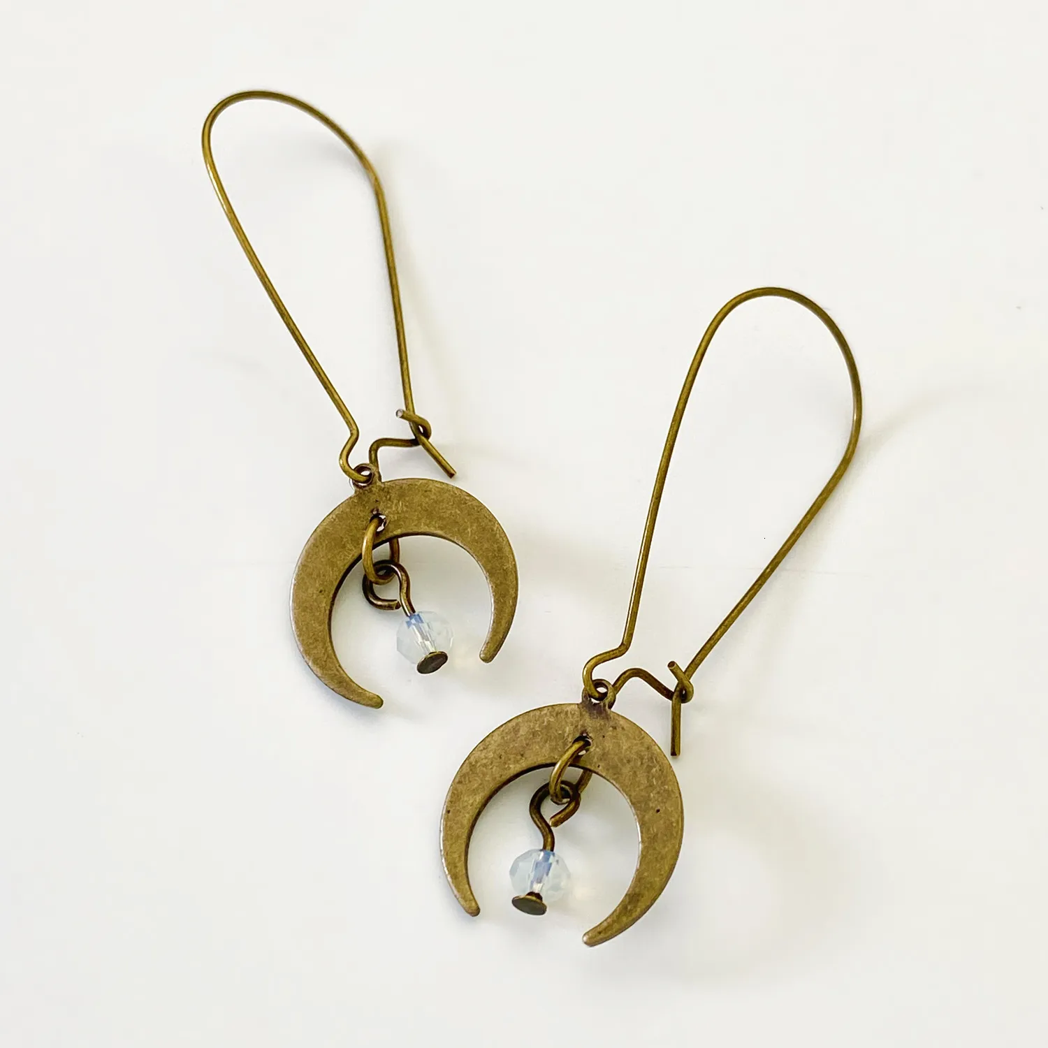 Fashionable Small Crescent Moon Drop Earrings for Women, Ethnic Style ...