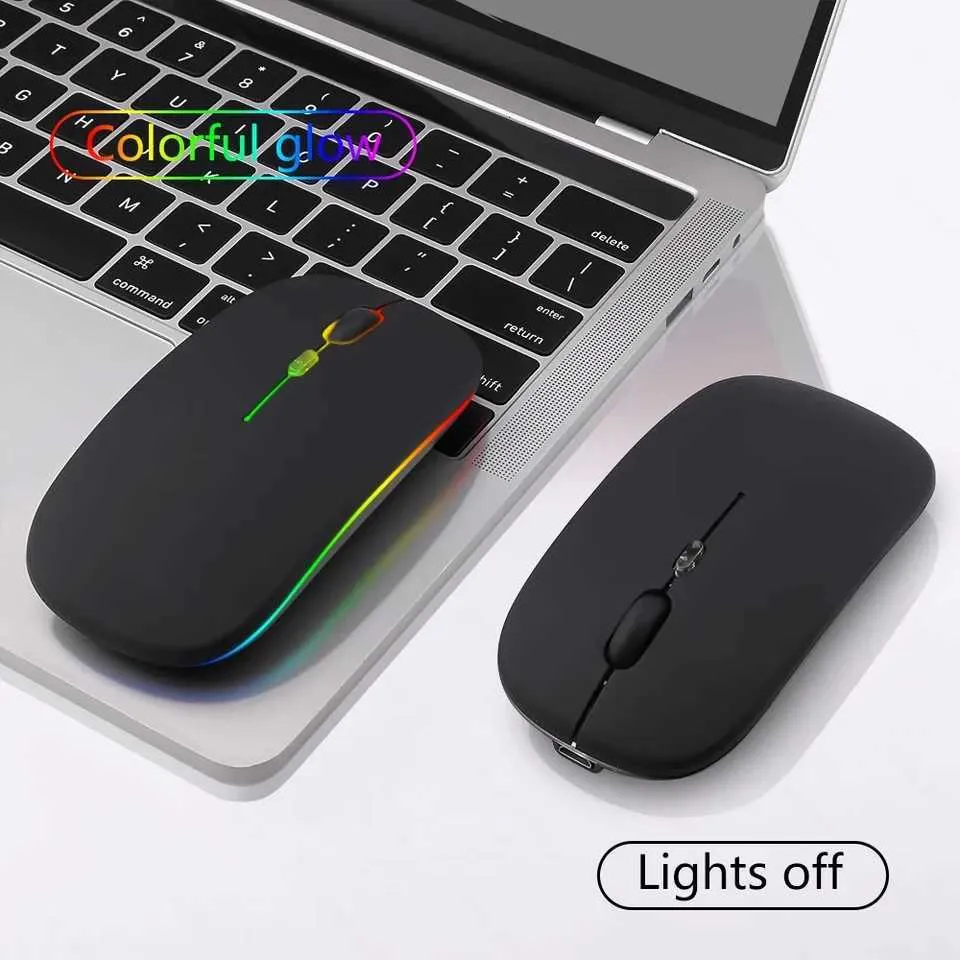 4GHz Dual Mode Rechargeable RGB Ergonomic Silent Click Wireless Mouse ...