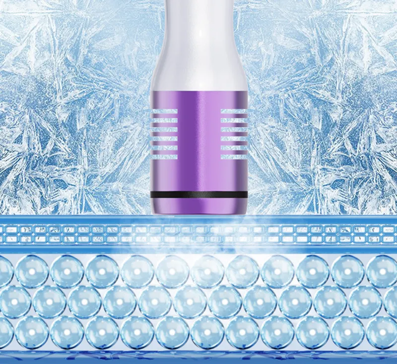 2-in-1 Cold Hammer Face Massager: Ultrasonic Vibrating Cleaning, Skin ...