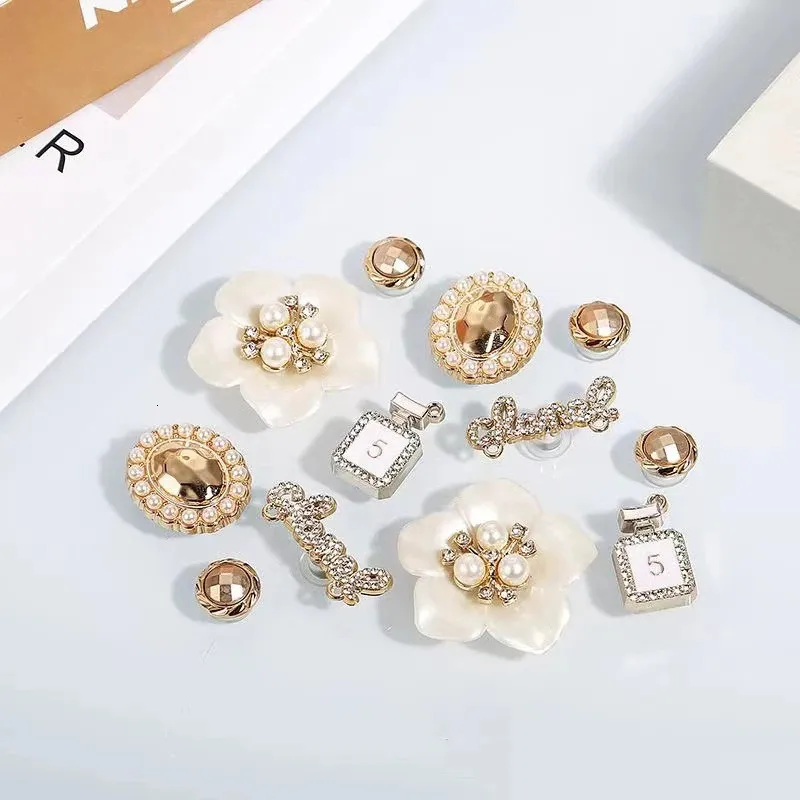 Fashion Diy Shoe Jewelry Set: Diamond Butterfly Pearl Flower Detachable ...