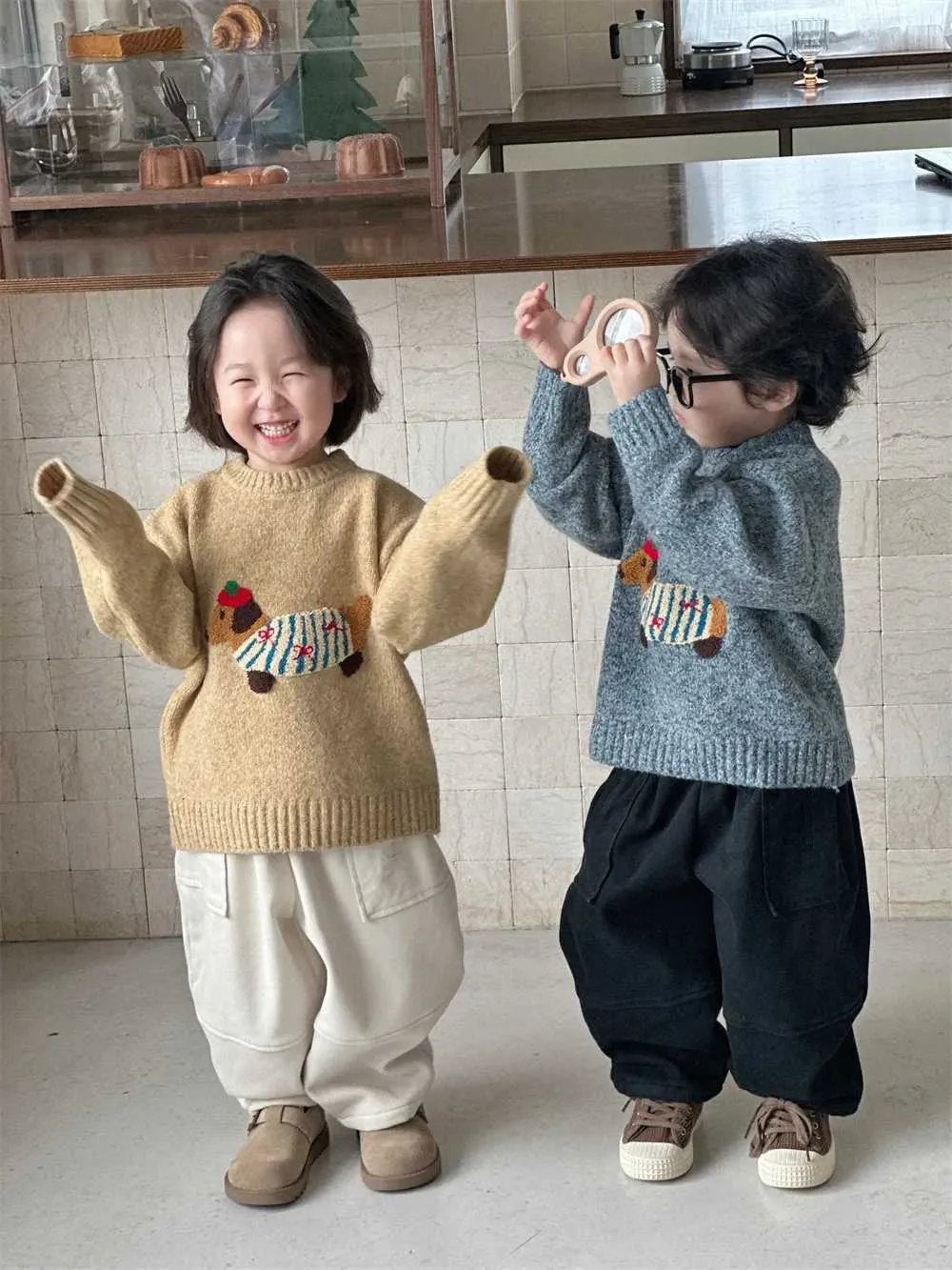 Children's Cartoon Embroidered Knit Top: Winter Fashion Casual Soft ...