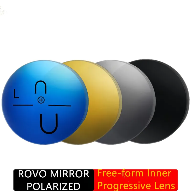 RX-Lens Polarized ROVO Mirror Progressive Lenses 1.49 HMC EMI with 12mm ...