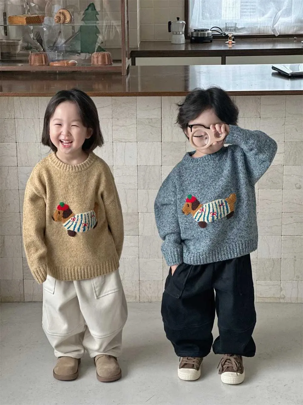Children's Cartoon Embroidered Knit Top: Winter Fashion Casual Soft ...
