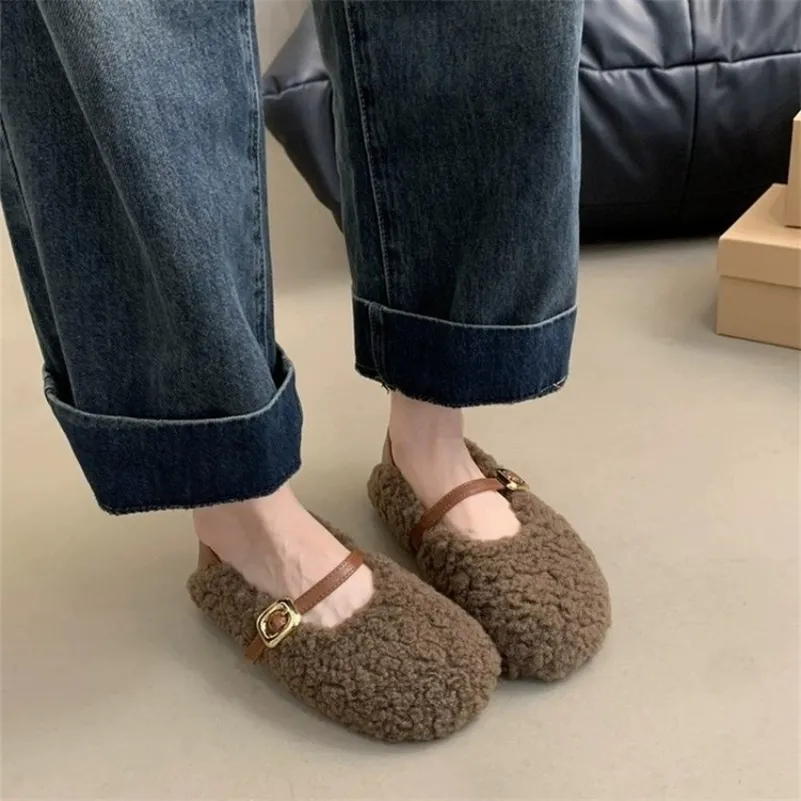 Winter Shoes: Women's Round Toe Slip-On Loafers, Fur Casual Sneakers ...