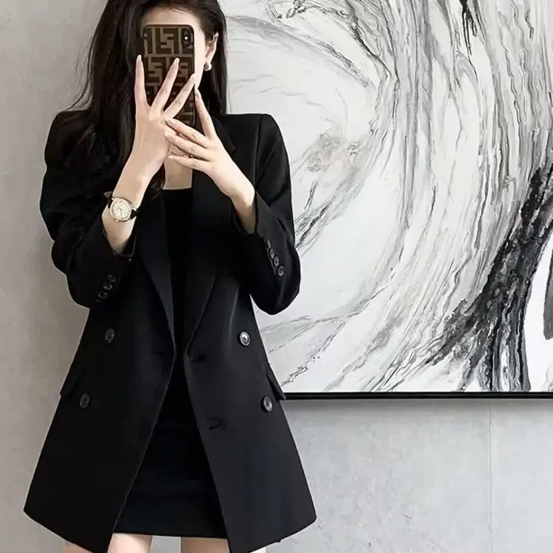 High End British Mini Black Suit Jacket Womens For Women Korean Style ...