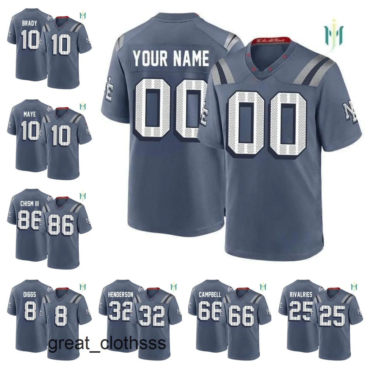 Tom Brady Drake Maye Stefon Diggs Will Campbell Efton Chism III ...