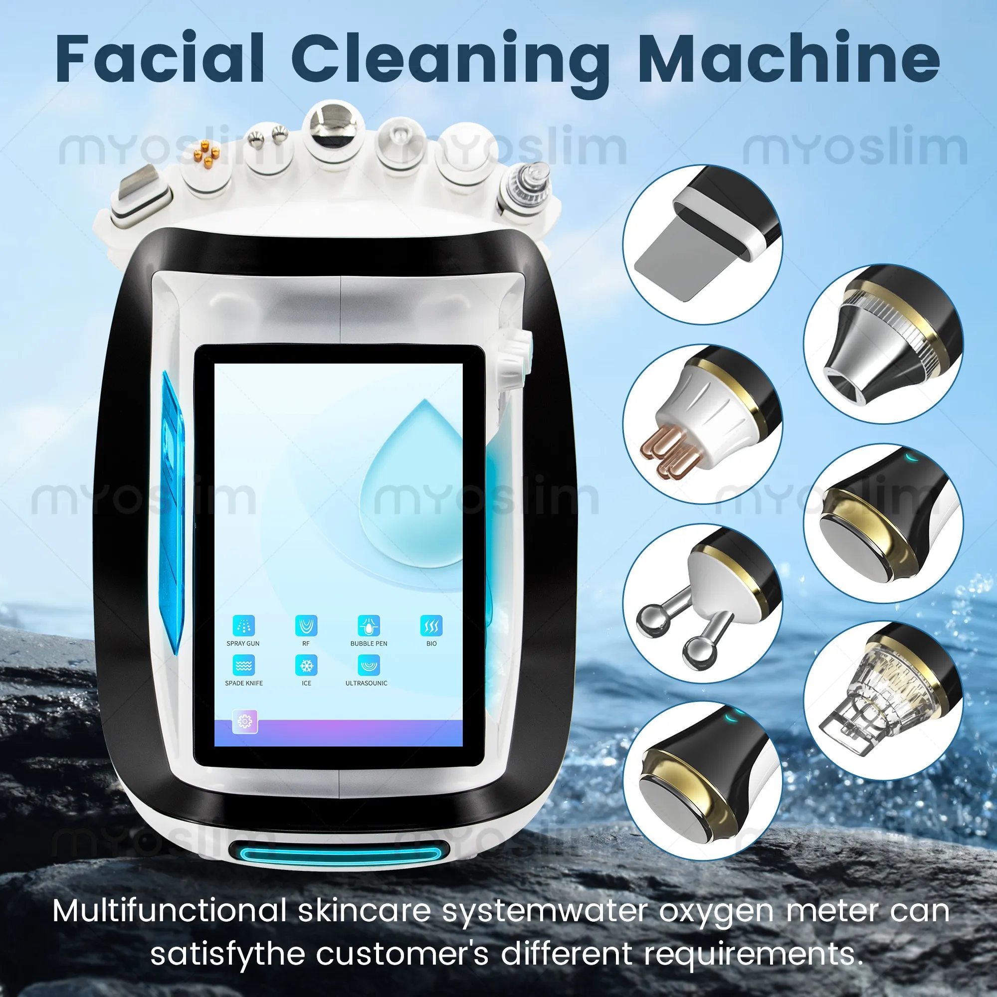 High Oxygen Water Ion Spray 7 In 1 Skin Scrubber For Pore Shrinking ...