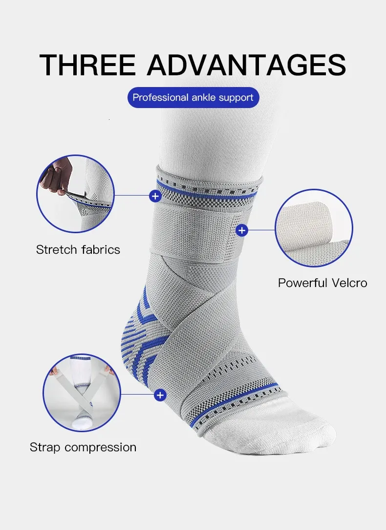 Ankle Support Compression Sleeve Breathable Bandage for Injury Recovery ...