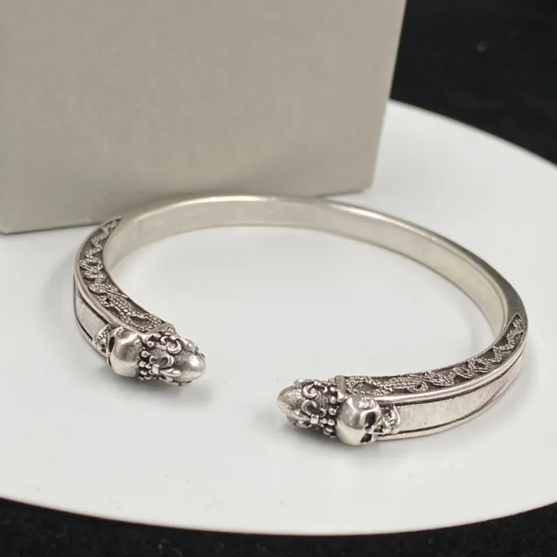 Gothic Silver Skull Bracelet With Vintage Feel - Trendy Subculture ...