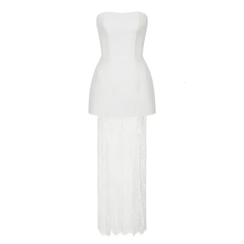 Talenza White Lace Long Skirt Set: Sexy Sheath Vest Top and High Waist ...