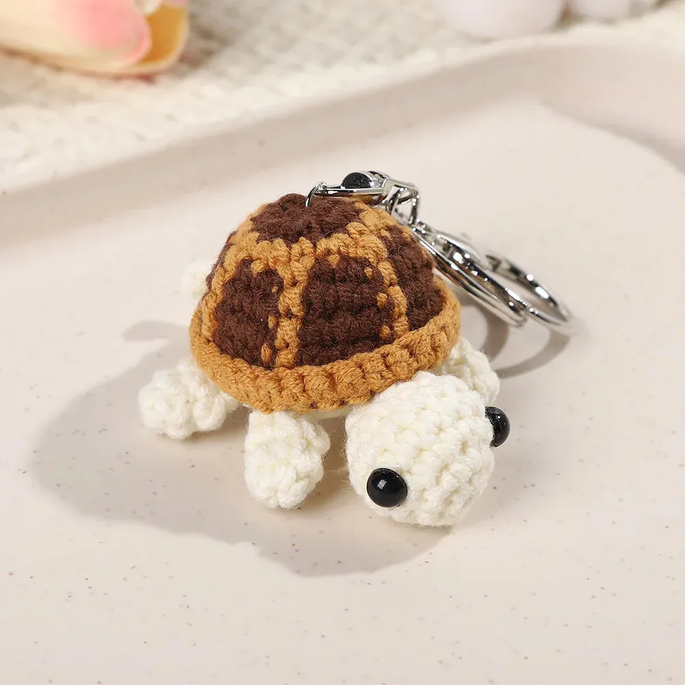 Crochet Turtle Keychain, Cute Handmade Backpack Charm Keyring Gift ...