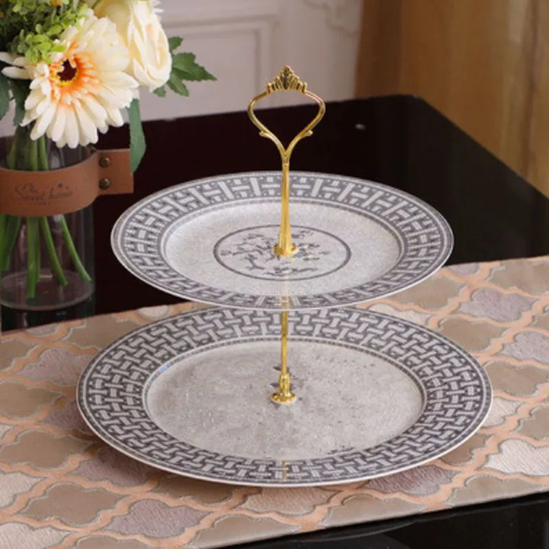 Elegant Two Tier Ceramic Cake Plate: Luxury Dessert Stand Perfect for ...