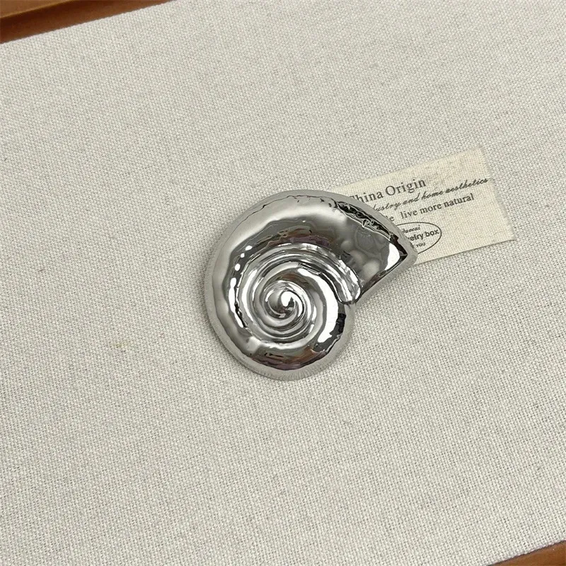 Korean Style Stainless Steel Shell Brooches: Gold and Silver Color ...