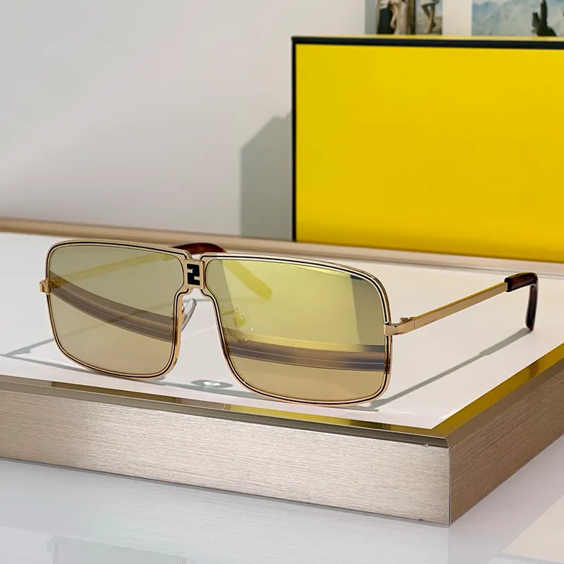 Designer sunglasses for women gold metal rectangular orange lenses ...