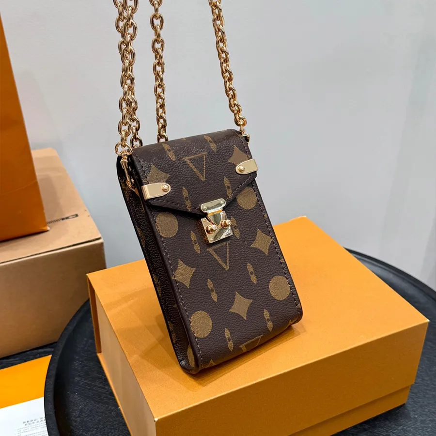 Designer Leather Phone Bag Floral Pattern Crossbody Shoulder Bag For ...