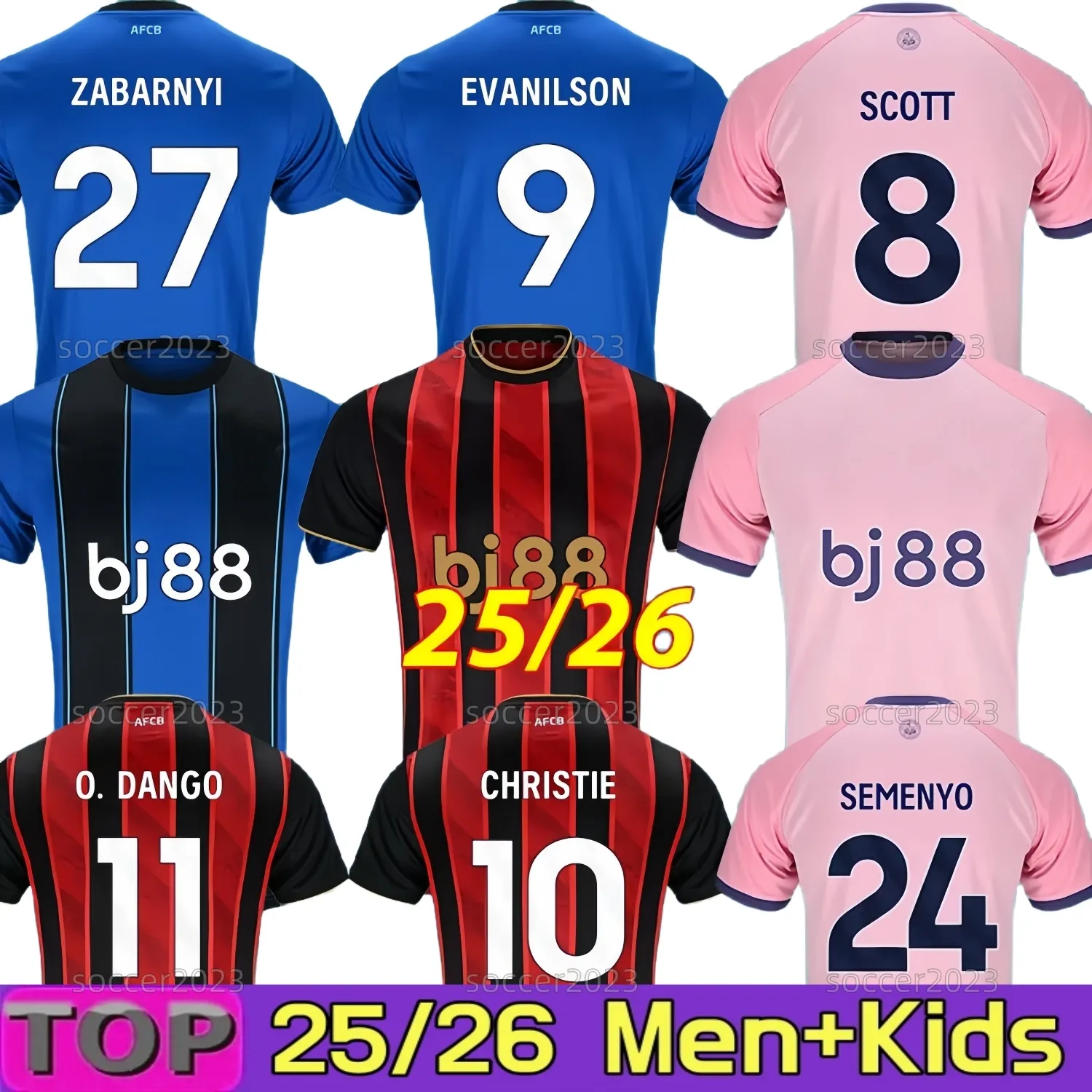 25 26 AFCB Bournemouth EVANILSON Soccer Jerseys KLUIVERT 2025 2026 ...