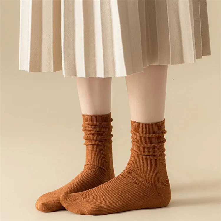 Women's Socks: Autumn Casual Simple Solid Color Winter Warm Korean ...