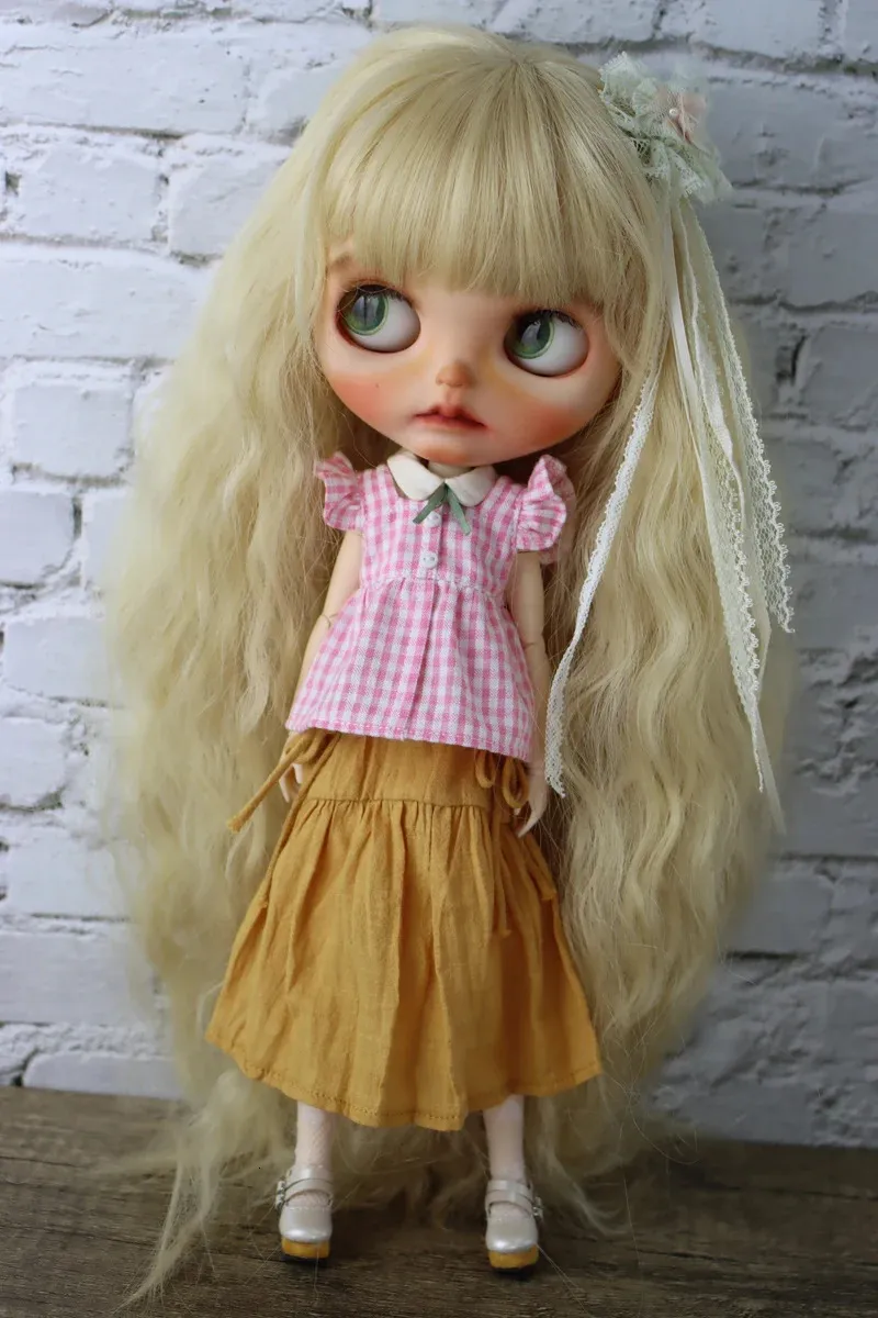 Doll Dress for Blythe, Ob24, Ob22, Azone Dolls: Blue, Pink, White, and ...