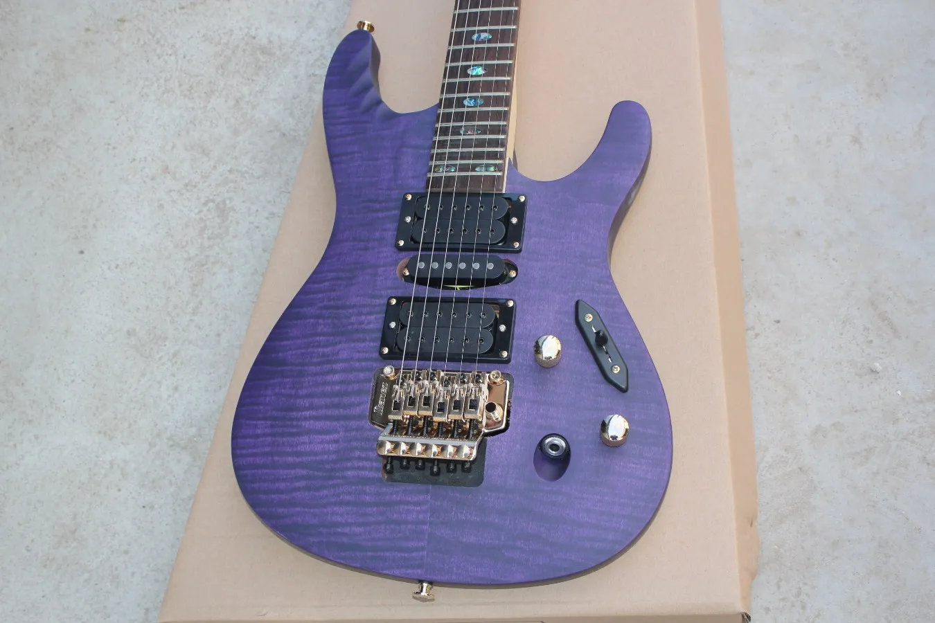 Custom Super Thin Herman Li EGEN18 Purple Electric Guitar With Flame ...