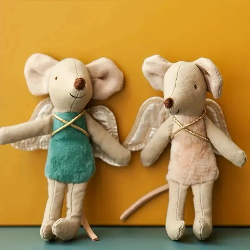 Nordic Style Fabric Art Stuffed Mouse Doll With Angel Wings Cute Zodiac ...