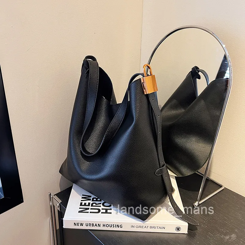 Lazy Large Bucket Bag for Women: New Fashion Simple Soft Leather ...
