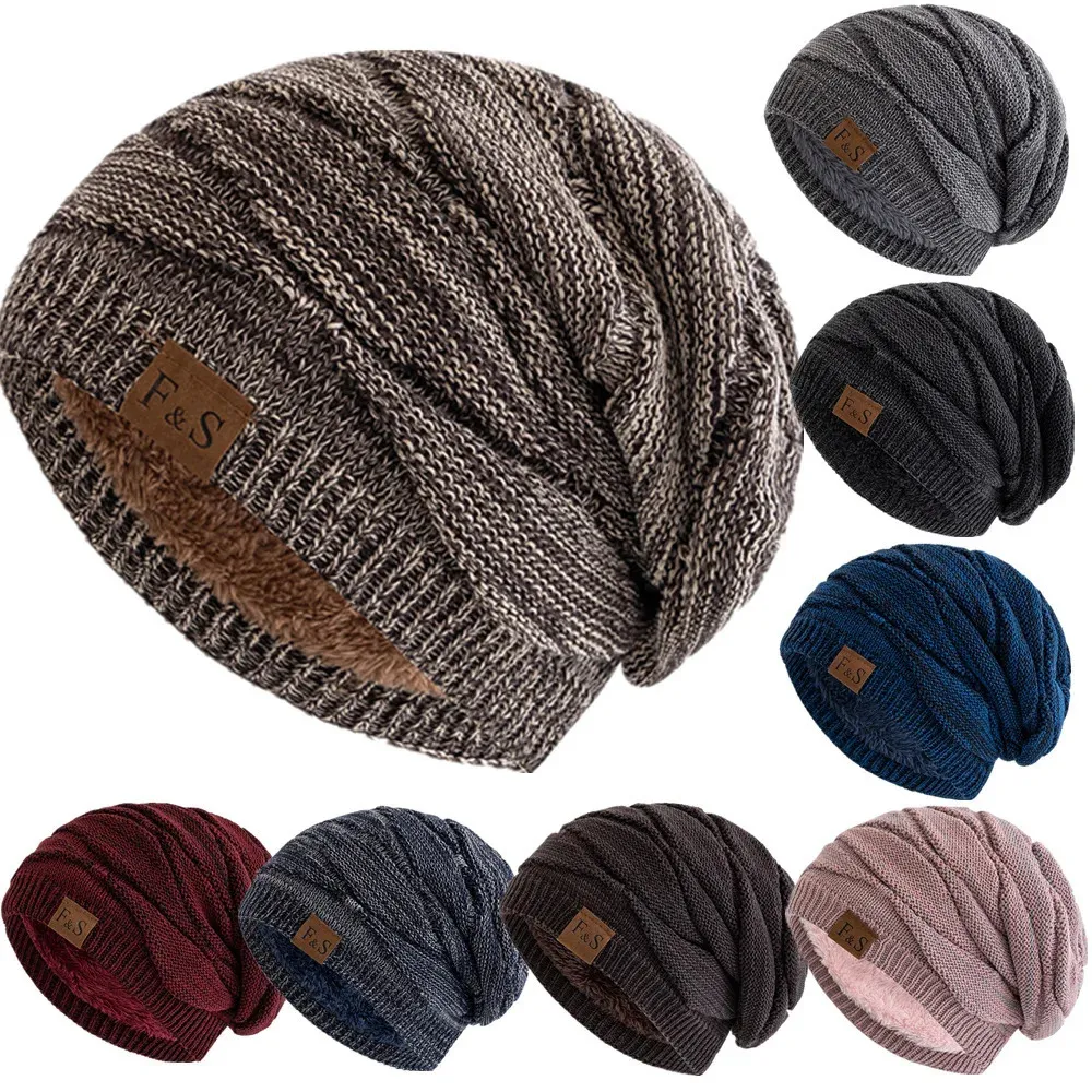 Unisex Slouchy Winter Hat Warm Fleece Lined Beanie Cap for Men and ...