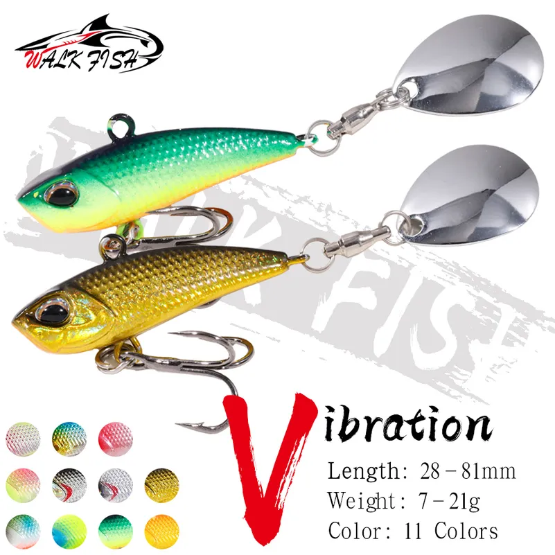 WALK FISH Spinner Bait Metal VIB 7g 11g 15g 21g Fishing Lure Rotating ...