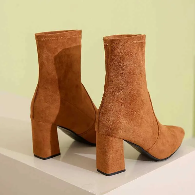 2025 Autumn Winter New Fashionable Thick Heel Short Boots For Women ...