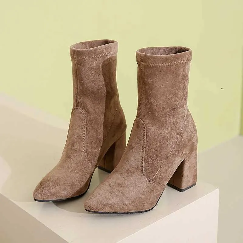 2025 Autumn Winter New Fashionable Thick Heel Short Boots For Women ...
