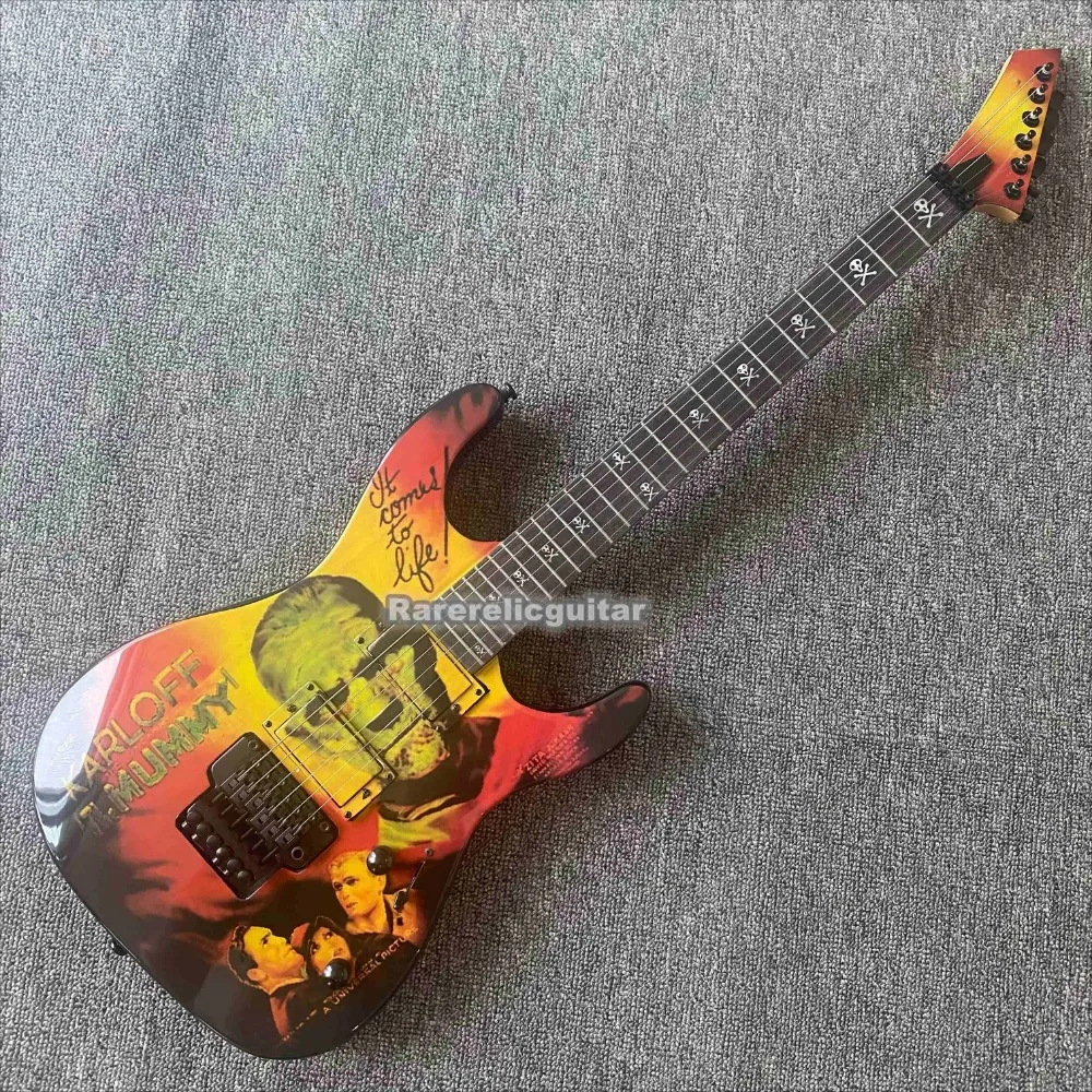 Kirk Hammett Karloff Mummy Electric Guitar Solid Mahogany Body Floyd ...