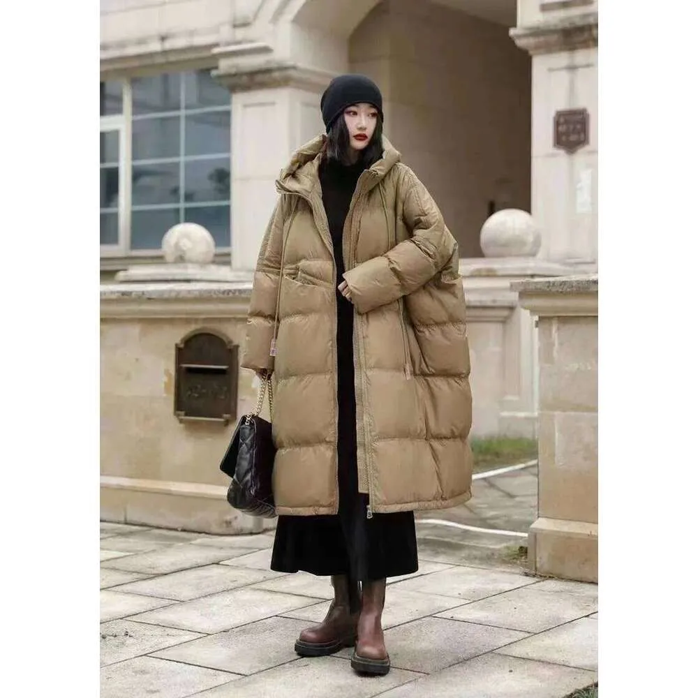 Schinteon Women's White Duck Down Jacket with Hood - Autumn Winter Warm ...