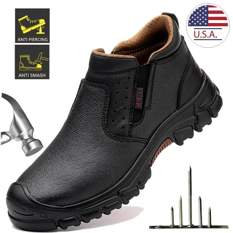 Men's Work Shoes Breathable Sneakers Composite Toe Safety Anti-Puncture ...