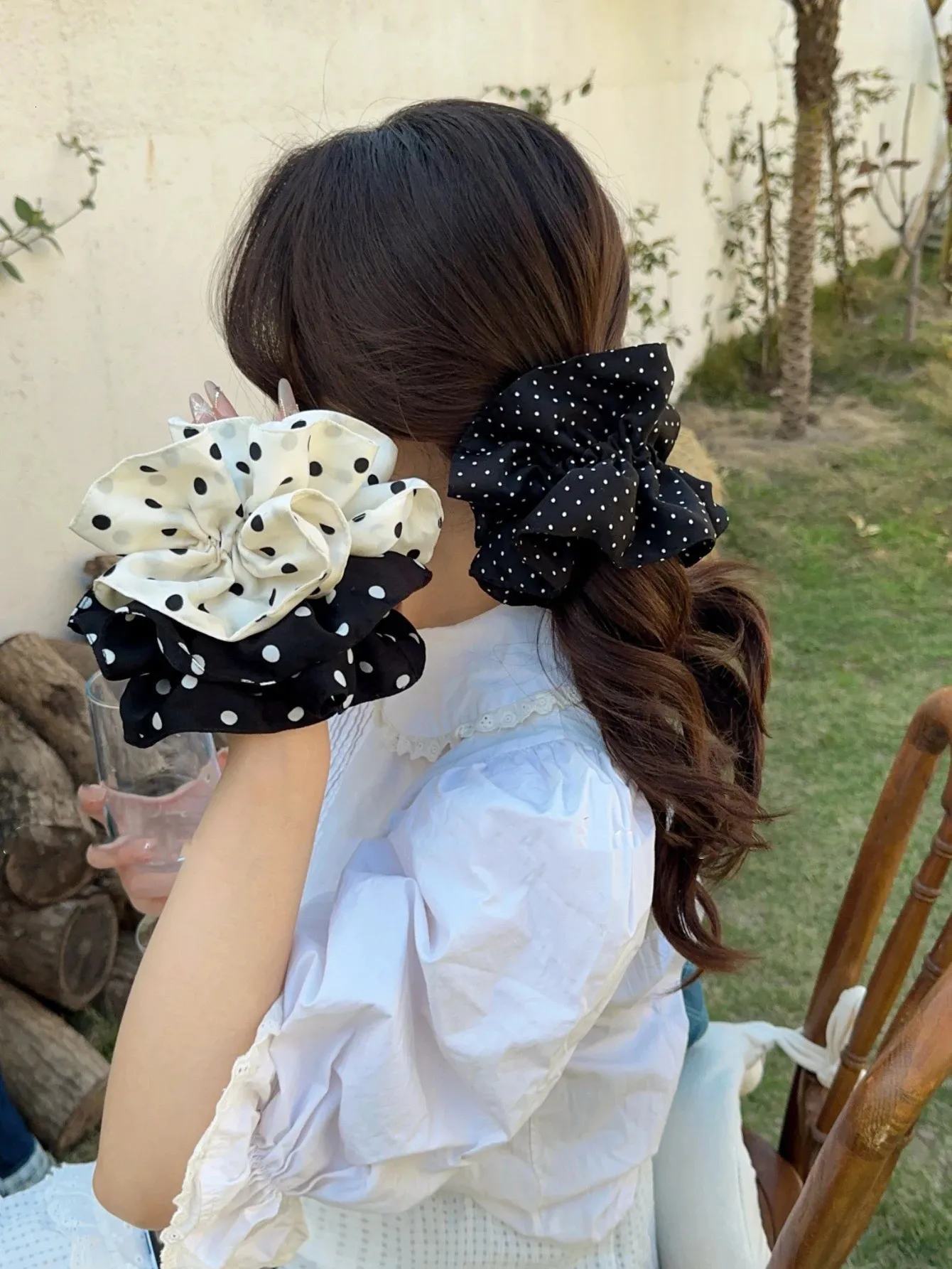 Large Polka Dot Gentle Retro Large Intestine Headband for Women ...