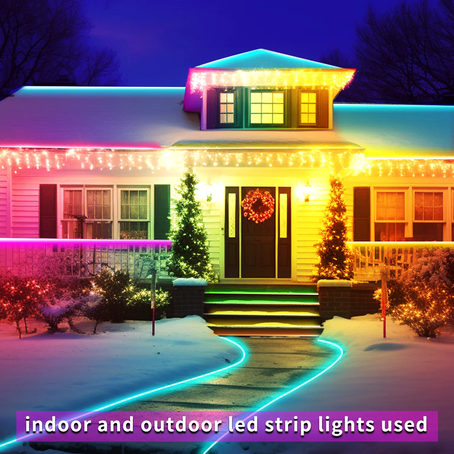 50ft Outdoor LED Strip Lights, IP68 Waterproof, with Remote and App ...