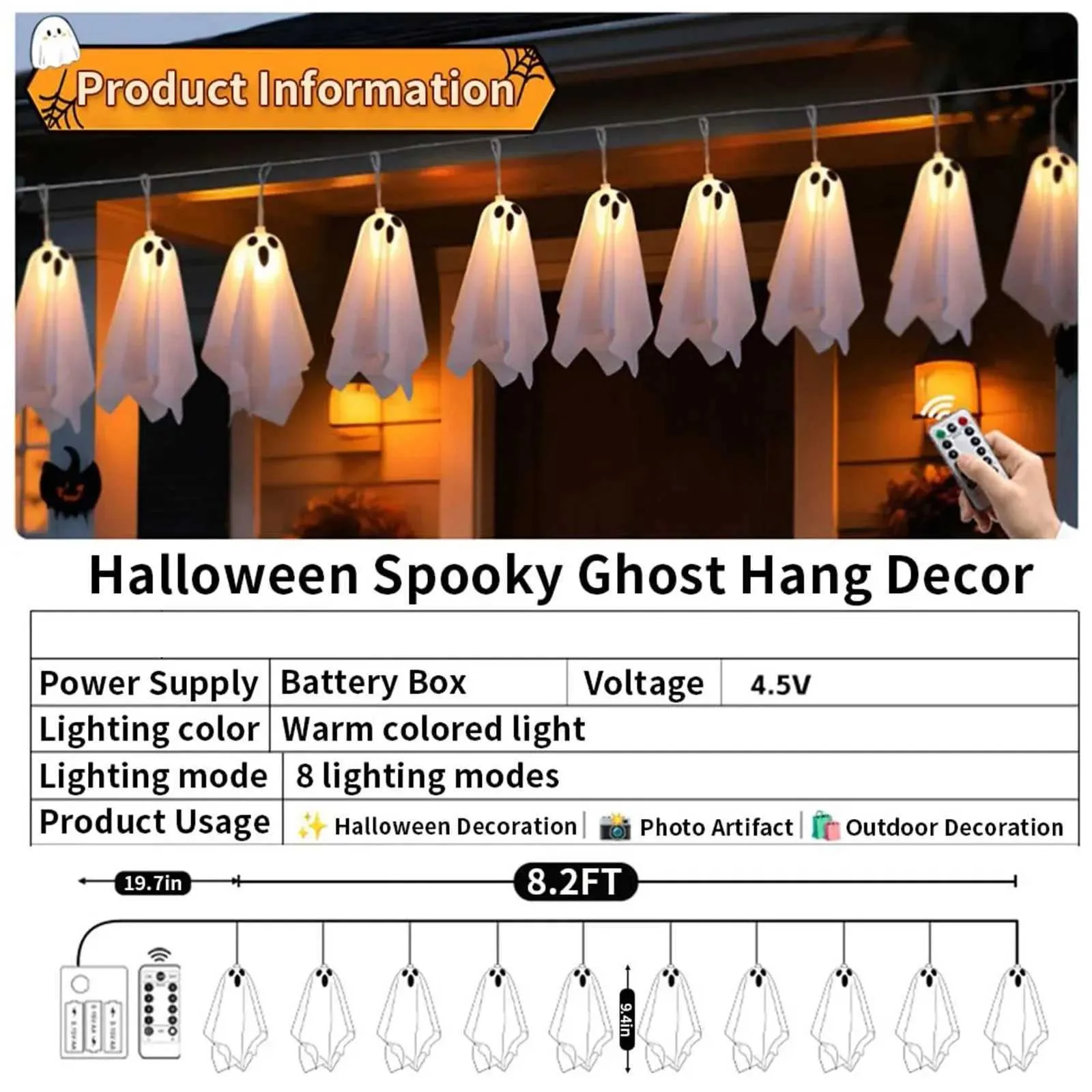 Halloween Light Up Hanging Ghost Decorations, Luminous Flying Ghosts ...