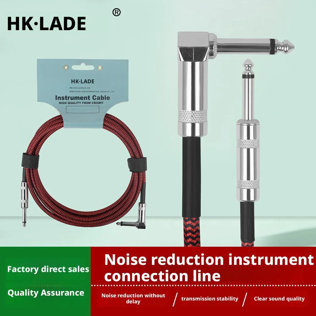 3m Braided Audio Cable For Electric Acoustic Guitar And Bass Noise ...