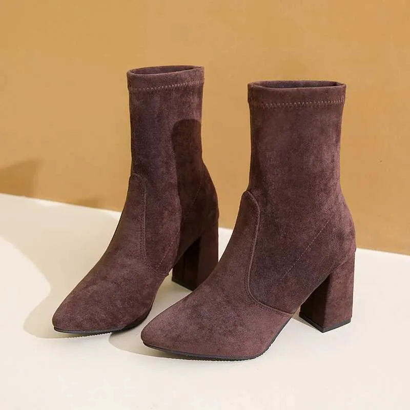 2025 Autumn Winter New Fashionable Thick Heel Short Boots For Women ...