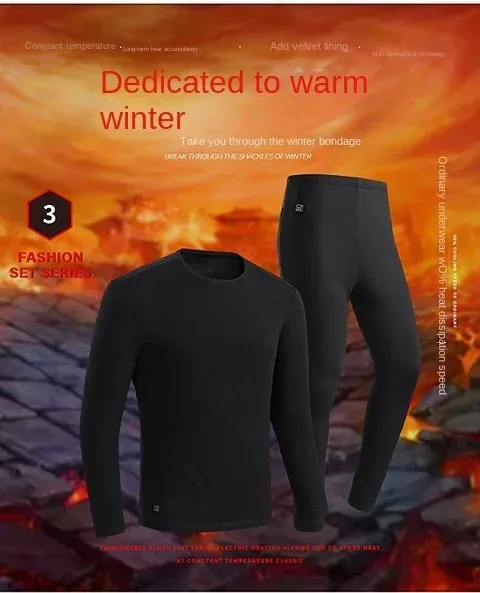 30 Zones Heated Underwear for Women and Men, USB Electric Heating ...