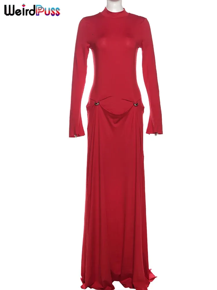 Weird Puss Rings Patchwork Dress for Women, Half High Collar, Full ...