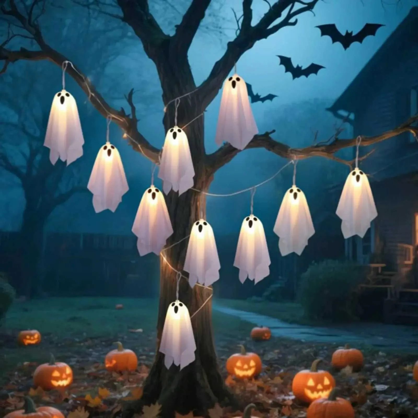 Halloween Light Up Hanging Ghost Decorations, Luminous Flying Ghosts ...
