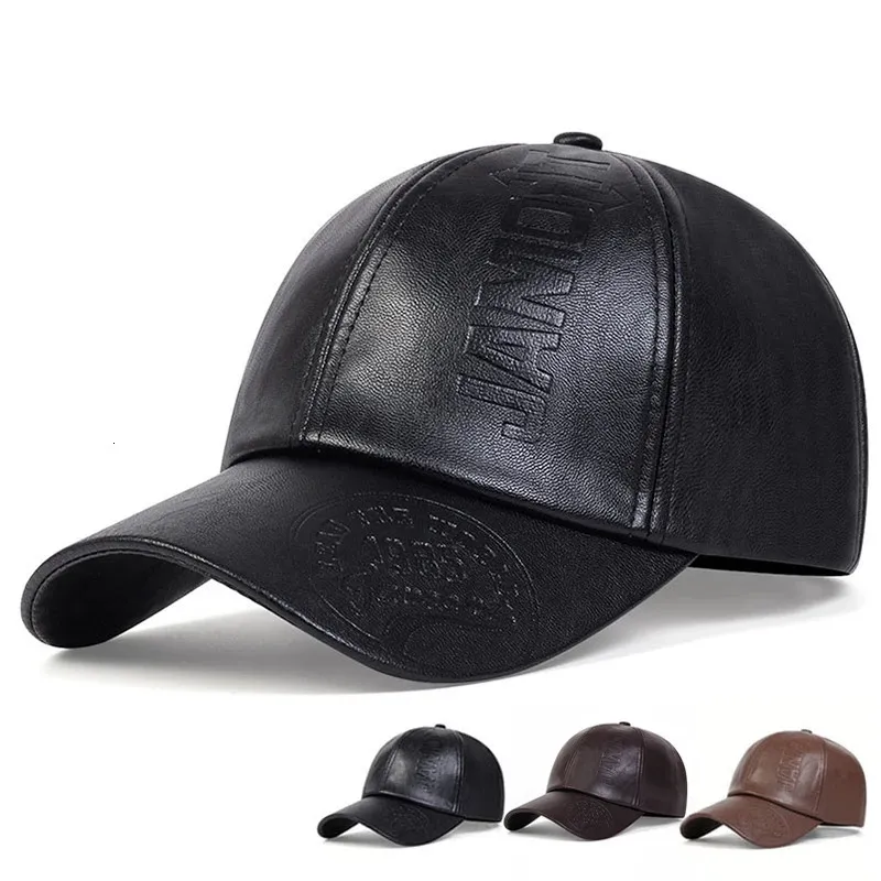 Vintage Leather Baseball Caps For Men Cowhide Hip Hop Sports Hat ...