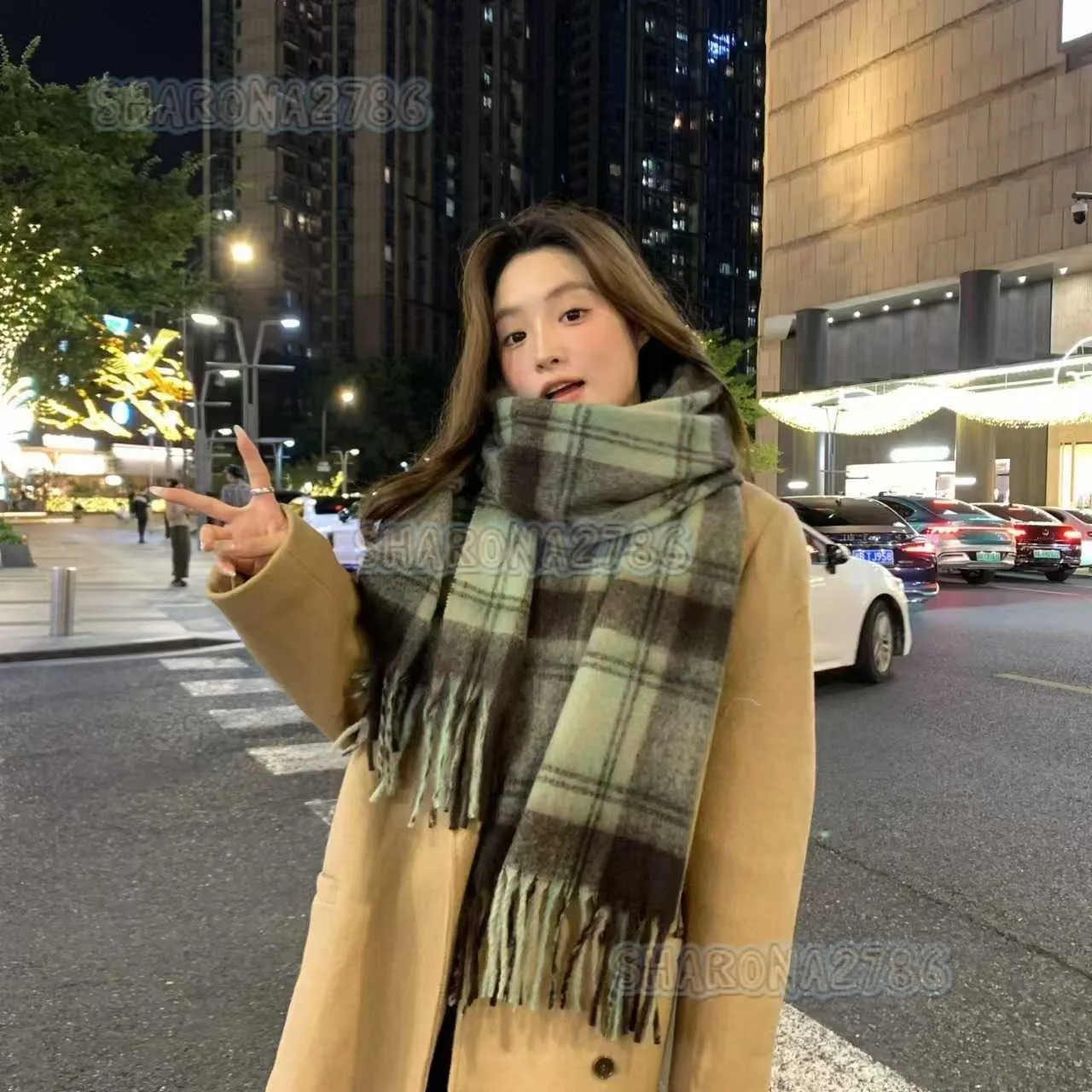 New British Style Winter Scarf for Women, Warm Fashion Versatile ...