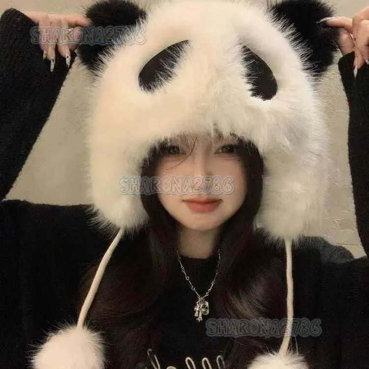 Winter Women's Plush Hat Cute Cartoon Ear Hat Fluffy Warm Fashionable ...