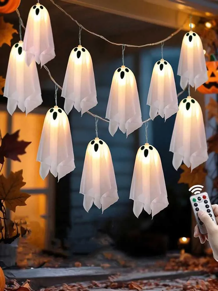 H250908 LED Ghost Halloween Lights Battery Operated Outdoor Ghost LED ...