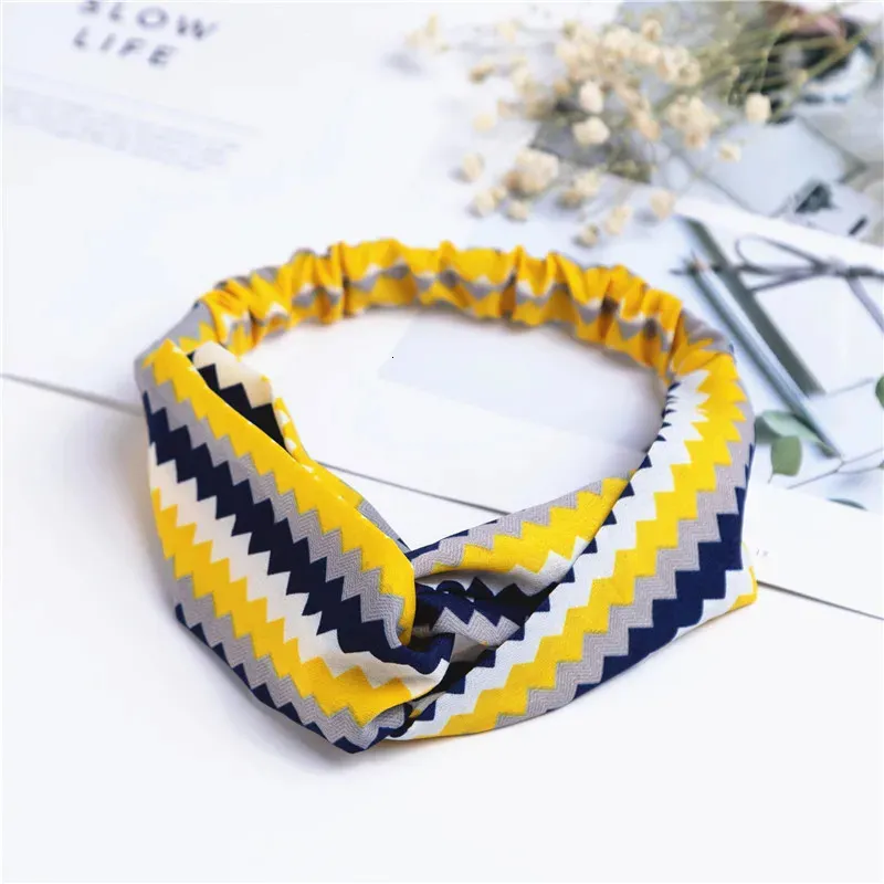Fashion Women Girls Summer Bohemian Print Headbands Vintage Cross ...