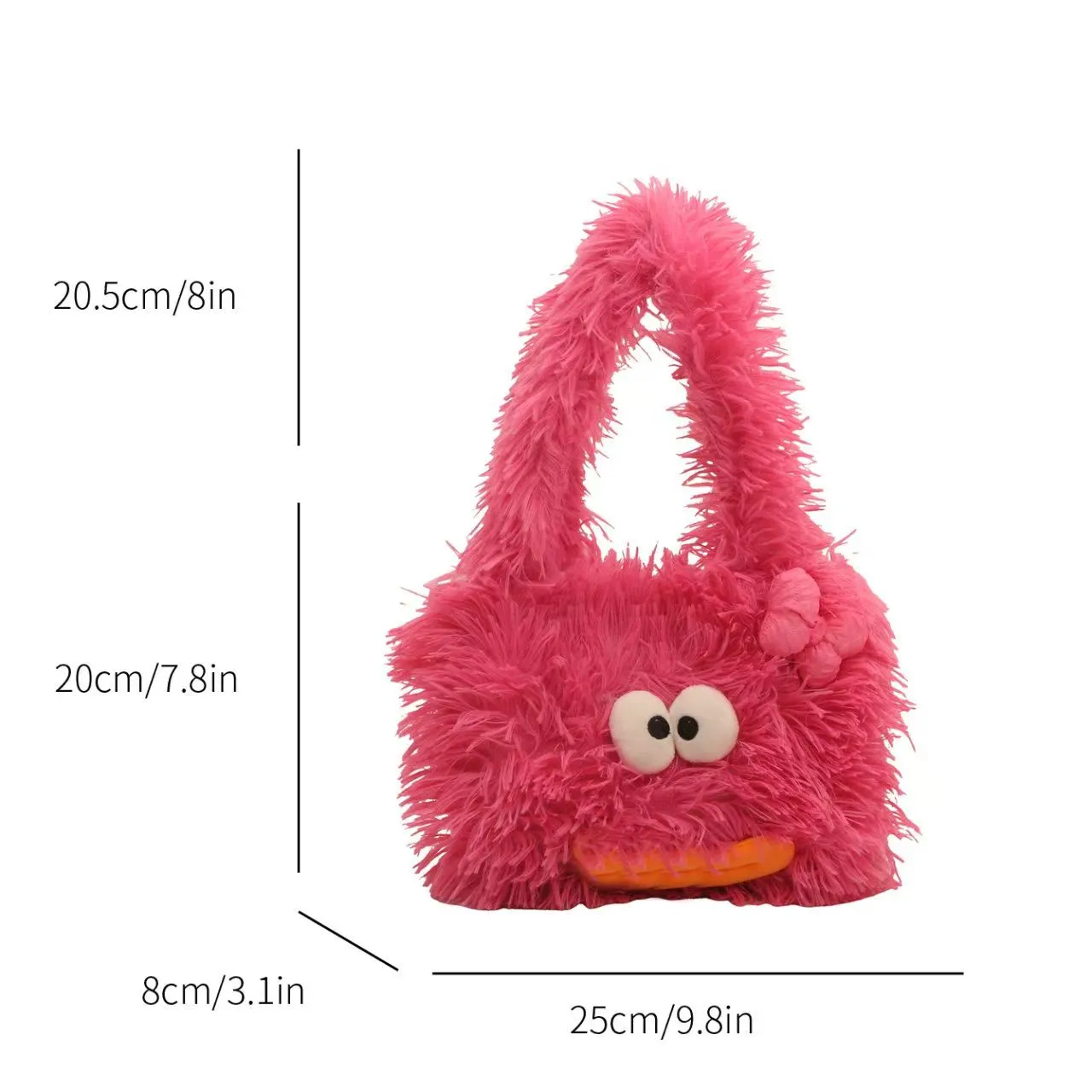 Large Capacity Plush Monster Tote With Shoulder Strap... From Seagull ...
