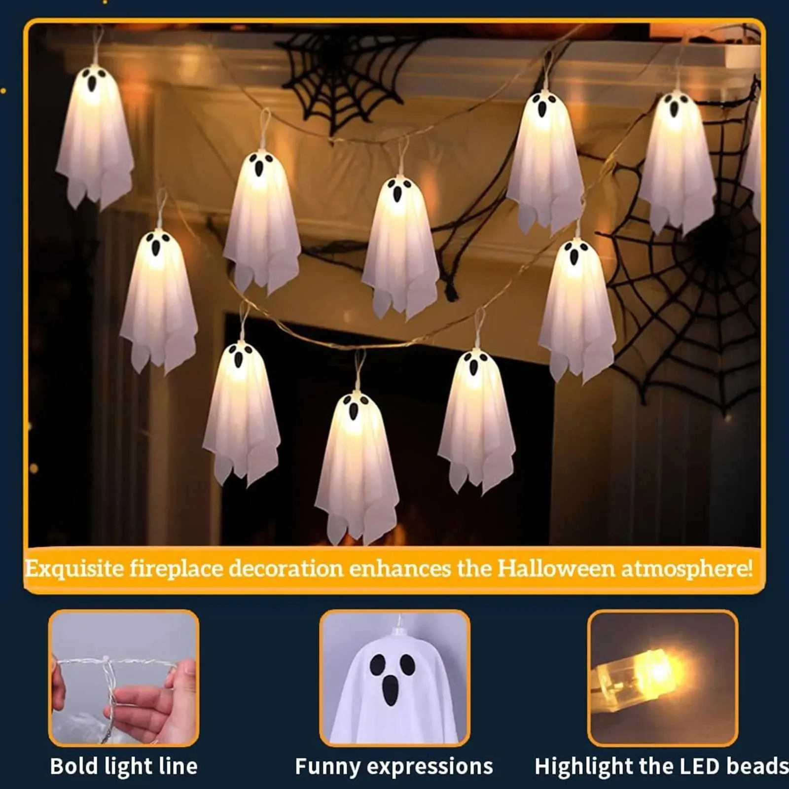Halloween Light Up Hanging Ghost Decorations, Luminous Flying Ghosts ...