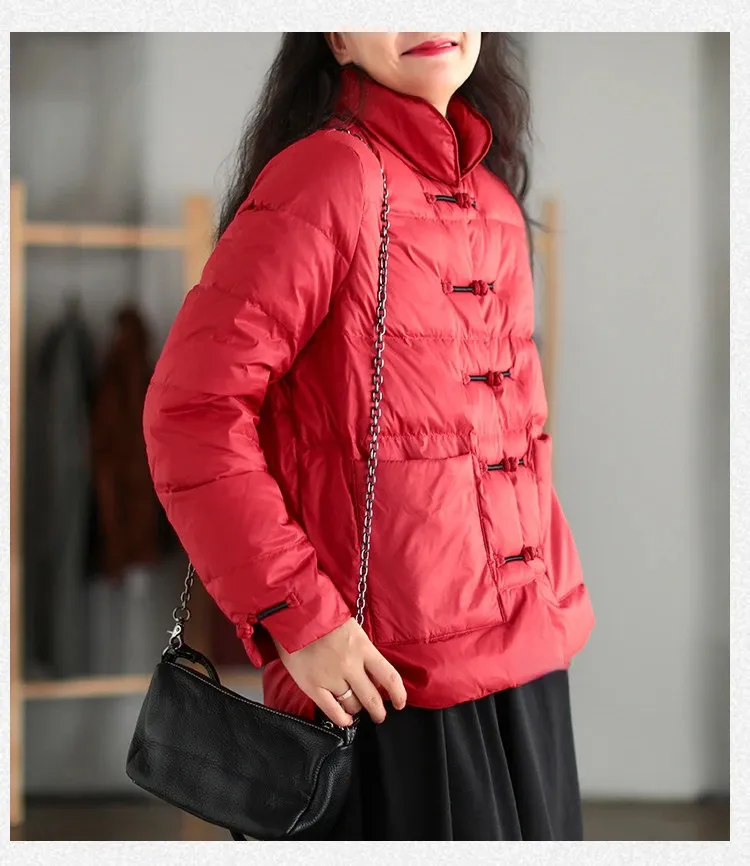 Winter Warm White Cotton Jacket For Women, Vintage Slim Short Autumn ...