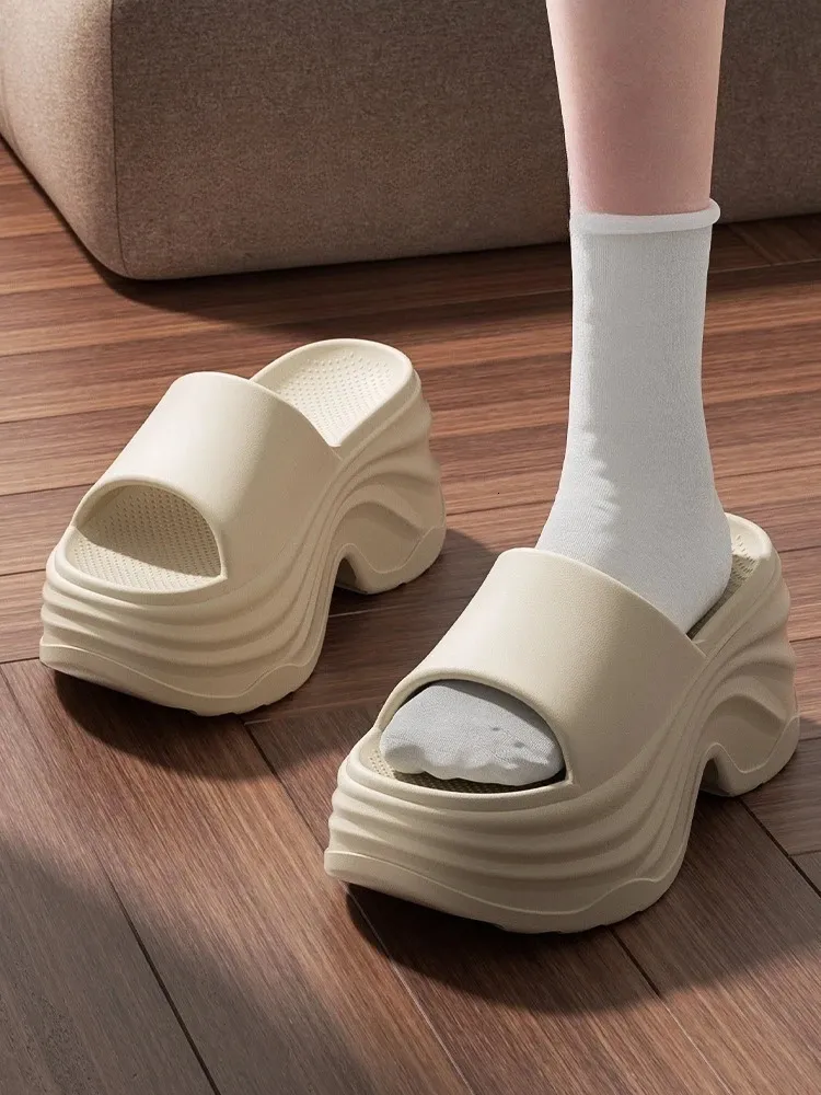 YNPO Solid Color EVA Platform Slippers for Women, Thick Sole Non-Slip ...